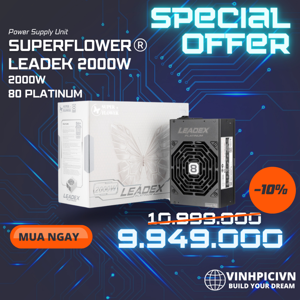 Nguồn máy tính Super Flower Leadex Platinum 2000W 80 Plus Platinum [NEW ...