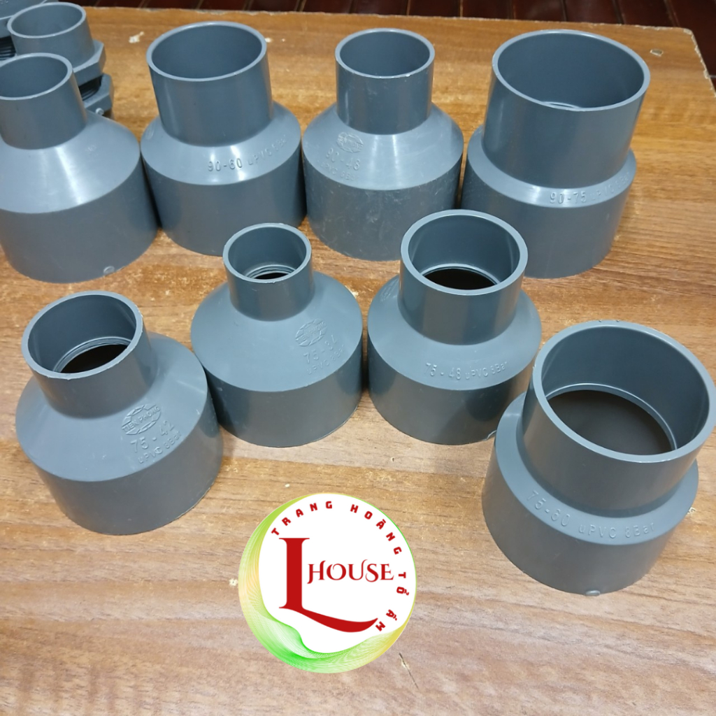 Côn thu PVC, Chuyển bậc PVC, Côn PVC D75/60, D75/48, D75/42, D75/34 ...