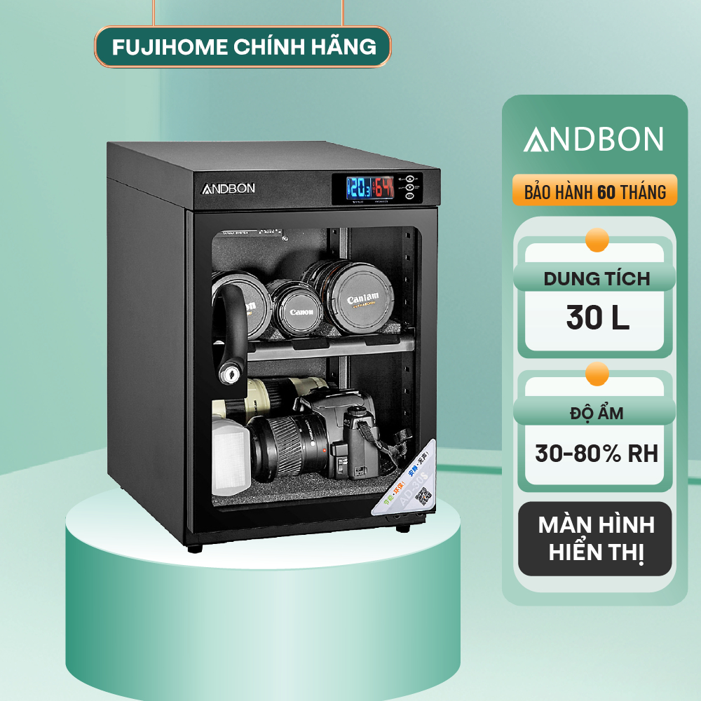 Tủ chống ẩm ANDBON AD-30S dung tích 30L - Có ổ khóa bảo vệ - Màn hình ...