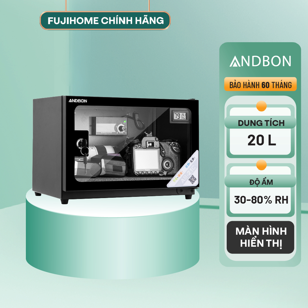 Tủ chống ẩm ANDBON AD-30S dung tích 30L - Có ổ khóa bảo vệ - Màn hình ...