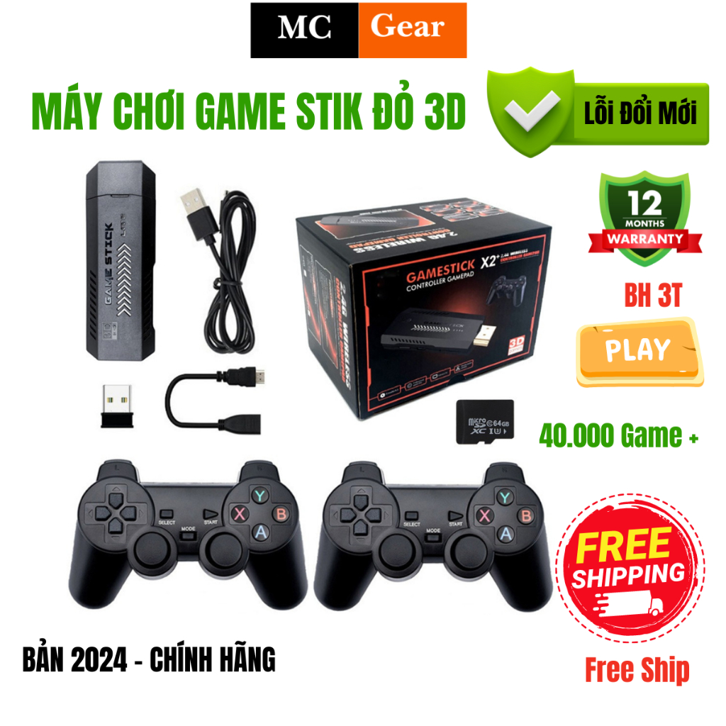 Máy Chơi Game Cầm Tay Stick Đỏ 4K 64Gb X2 Pro Kết Nối Tivi HDMI 41000 ...