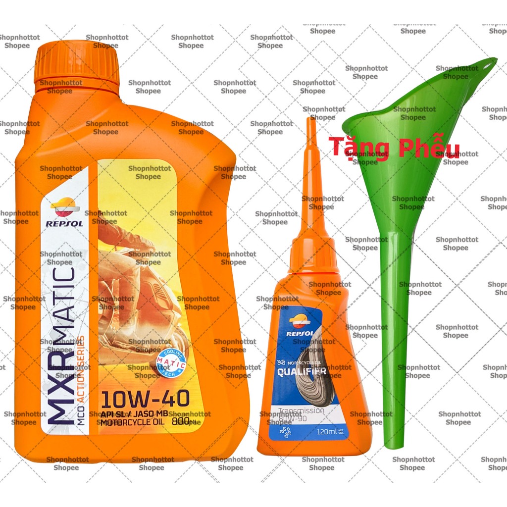 Combo Dầu nhớt tay ga Repsol MXR Matic 10w40 800ml (0.8L) & 1L + Nhớt ...