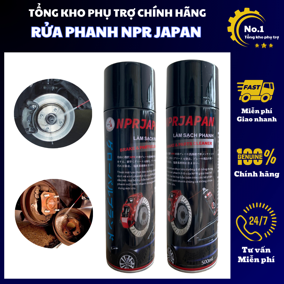 Dung dịch vệ sinh làm sạch bố thắng, phanh, tẩy dầu mỡ, hóa chất NPR ...