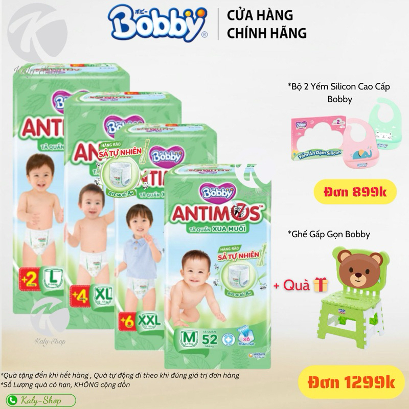 [Có Kèm KM ] Tã / Bỉm Bobby Quần Chống Xua Muỗi ANTIMOS Bobby Size ( M ...