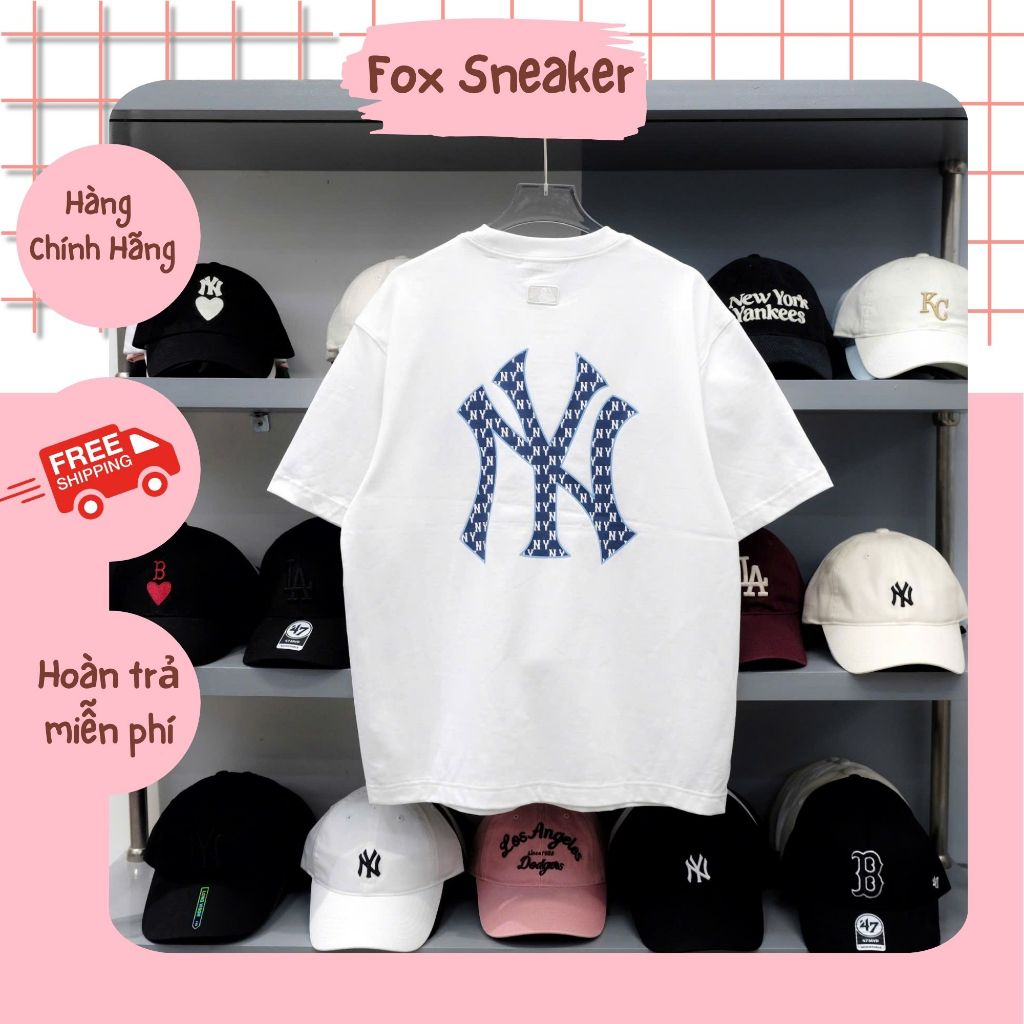 Áo Thun MLB Ny Monogram Biglux Trắng Hàng Chính Hãng 3ATSM0343 | Fox ...