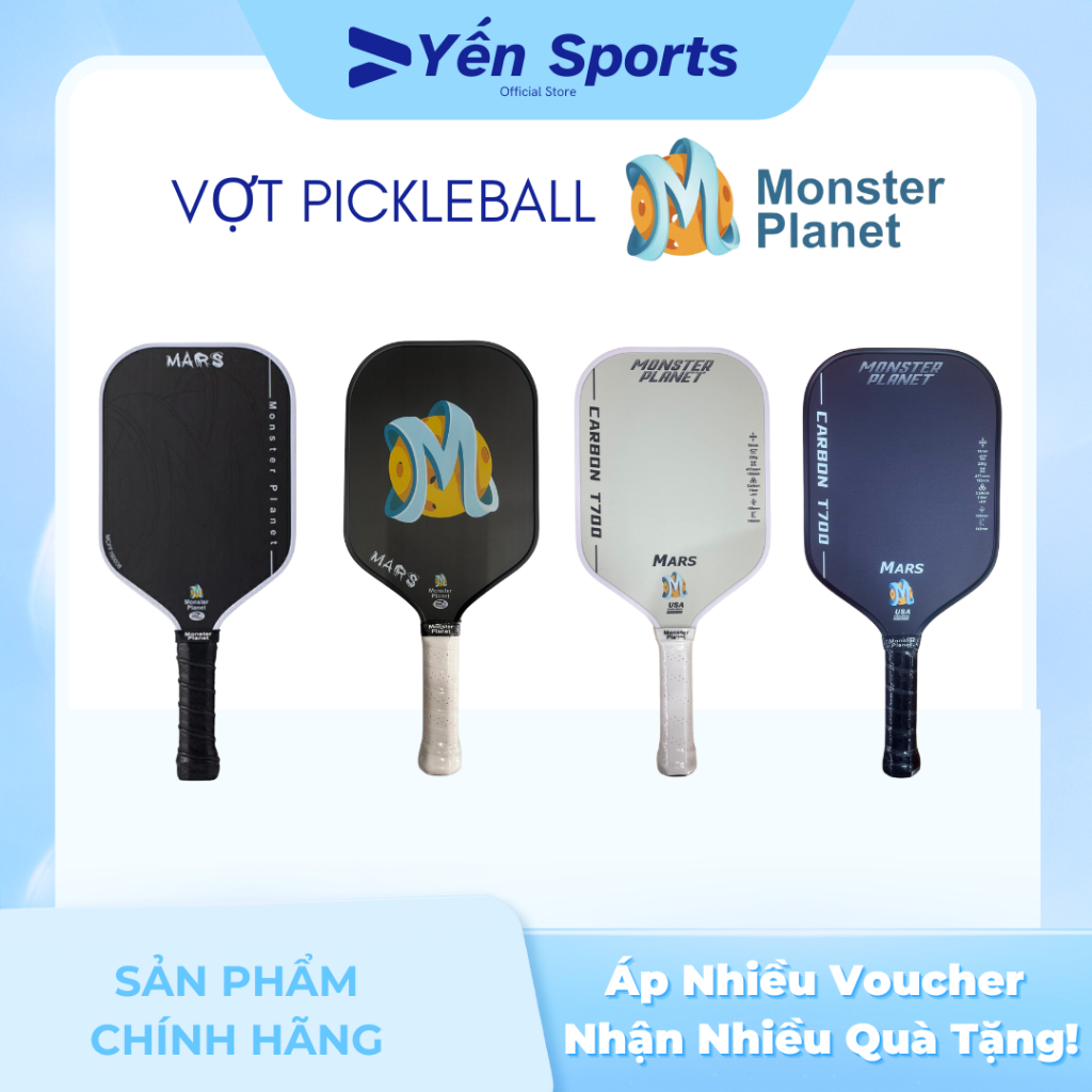 Vợt Pickleball Monster Planet Mars - Mặt sợi Carbon cao cấp, cung cấp ...