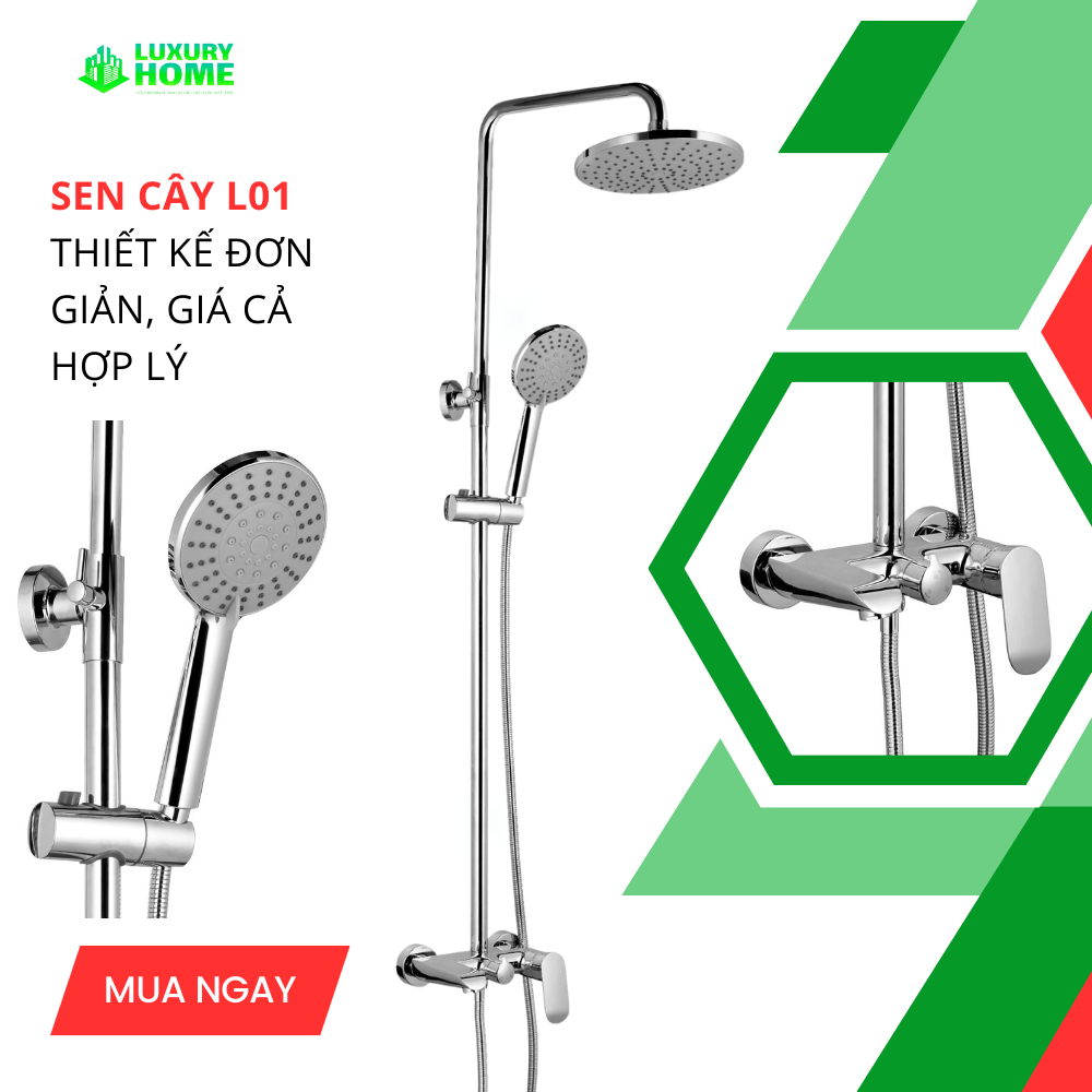 Sen Tắm Đứng Lion L01 Cần Tròn - Đồng Thau Mạ Crom - Giá Tốt - Bảo Hành ...