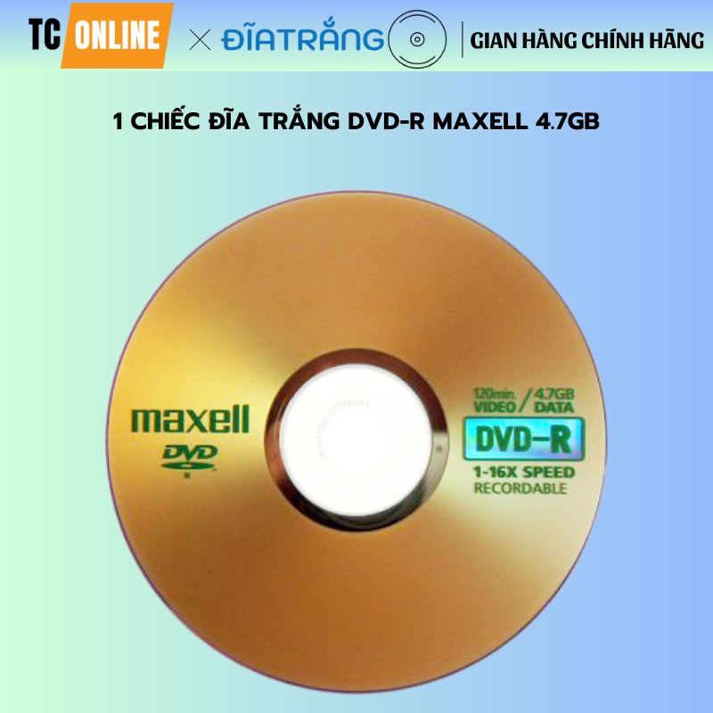 Đĩa trắng DVD-R Maxell 4.7GB loại tốt Xuất xứ Đài Loan (Số lượng tính ...