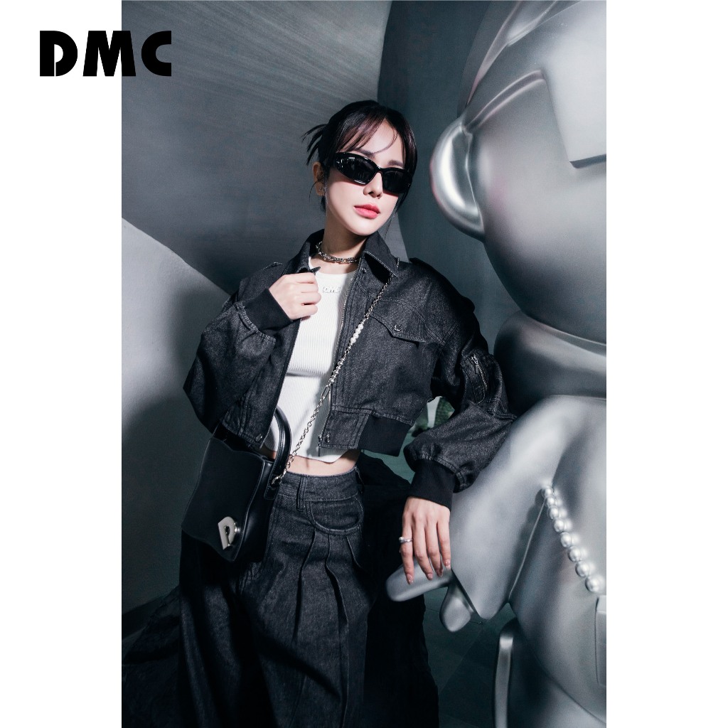 Áo jacket jean dáng lửng DMC (Black Long Sleeves Jean Jacket) | Shopee ...