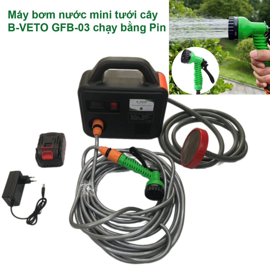 Máy bơm nước mini tưới cây B-VETO GFB-03 chạy bằng Pin | Shopee Việt Nam