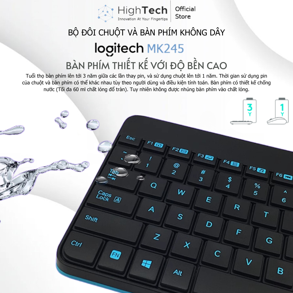 Bộ chuột bàn phím không dây Logitech MK245 Nano Bàn phím máy tính để bàn | Shopee Việt Nam