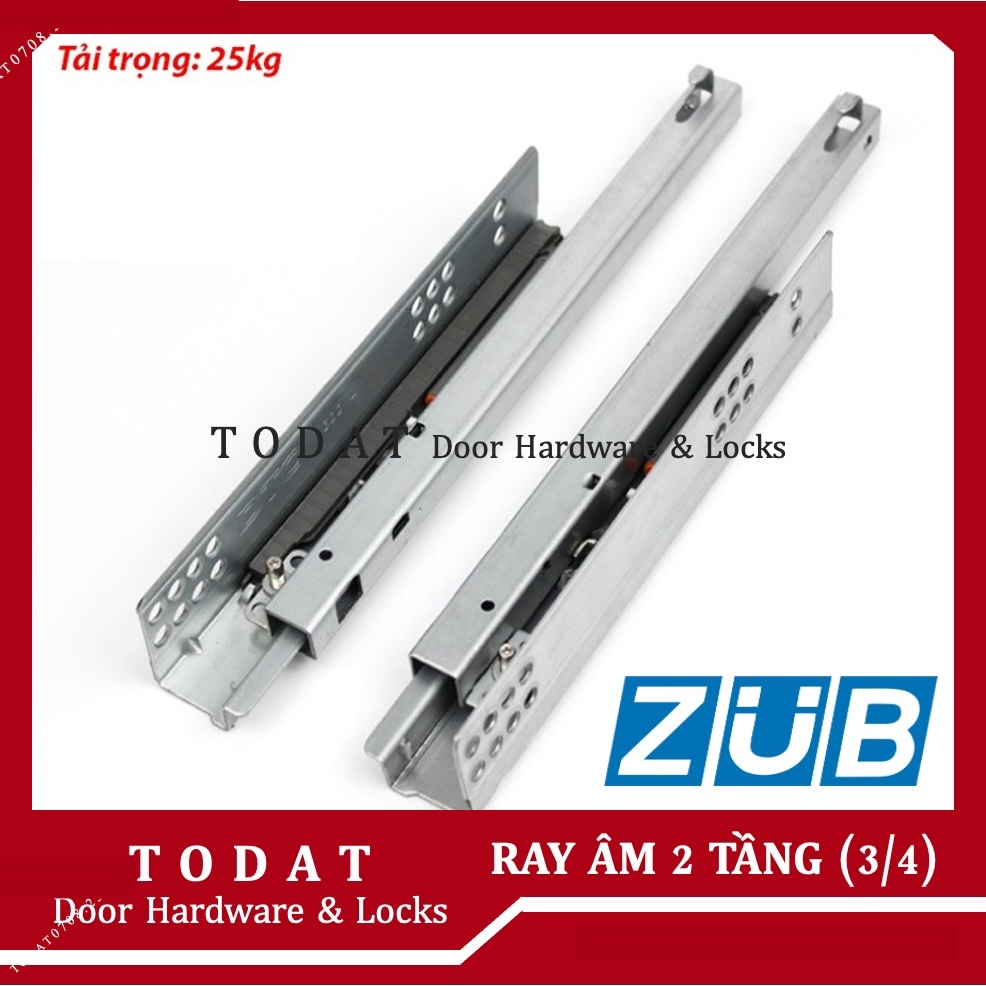 Ray âm giảm chấn 2 tầng ZUB độ mở 3/4 khoá chốt đủ kích thước (1 cặp ...