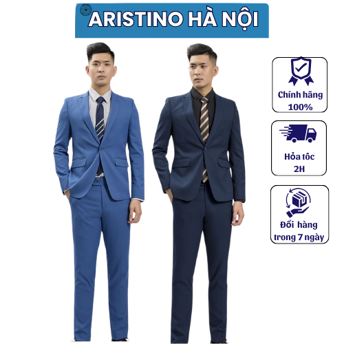 ( SALE 70% XANH BIỂN NHẠT)Bộ comle Aristino nếp ly vĩnh viễn form slim ...