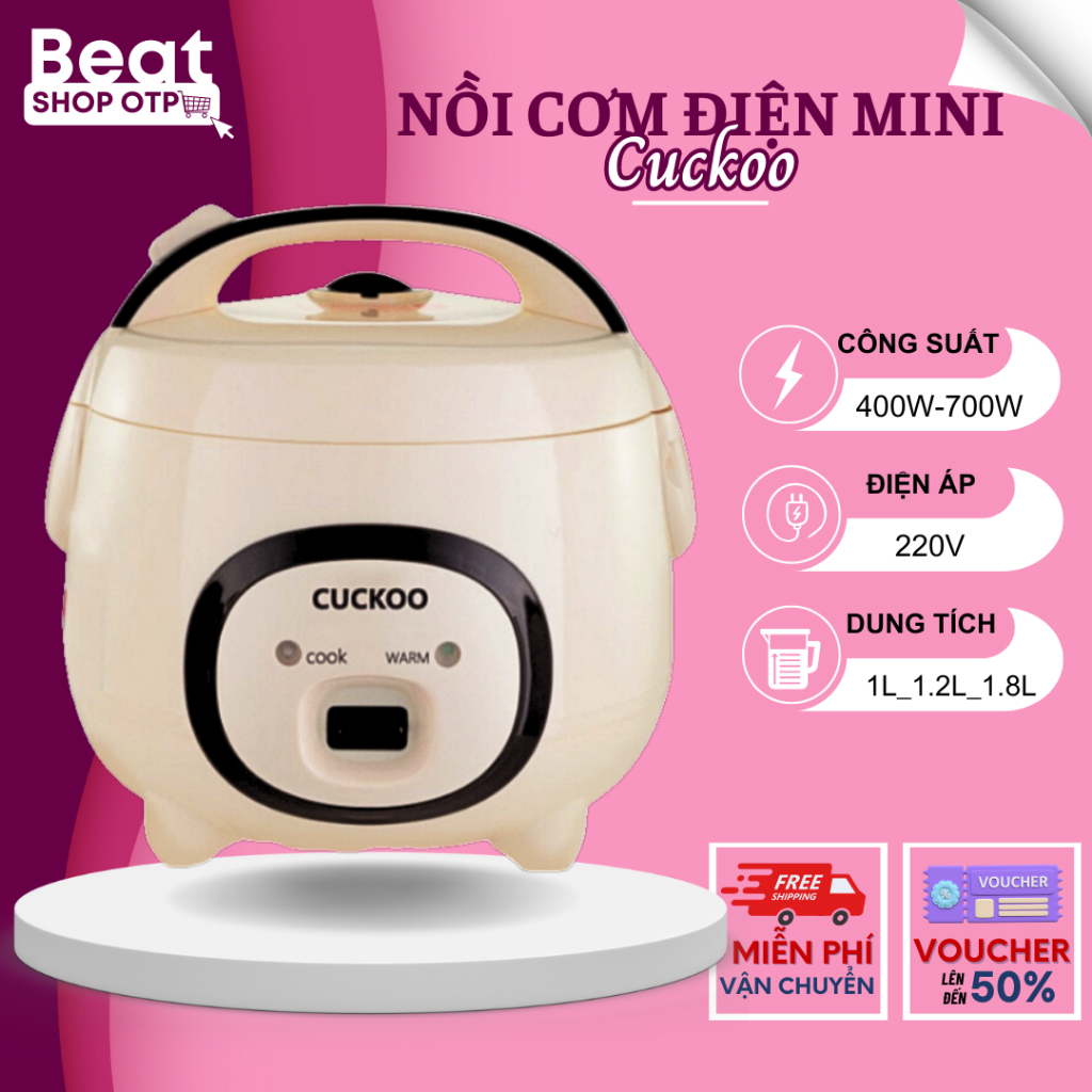 Nồi Cơm Điện Mini GUGKOO Công Suất 700W Dung Tích 1L_1,2L _1,8L, Lòng ...