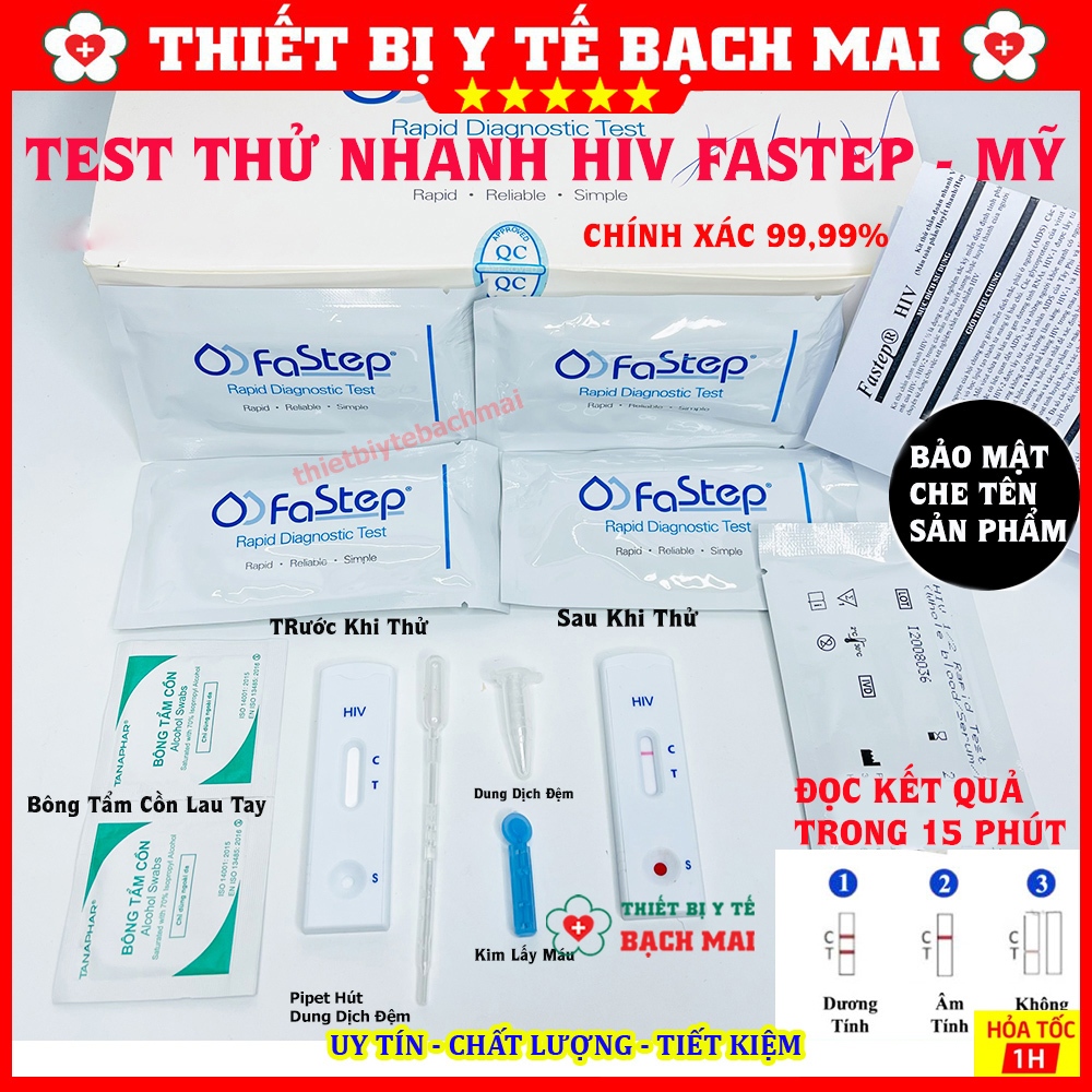 Que Thử Test Thử Nhanh HIV Tại Nhà FASTEP Mỹ STRIP HIV RAPID TEST Chính ...