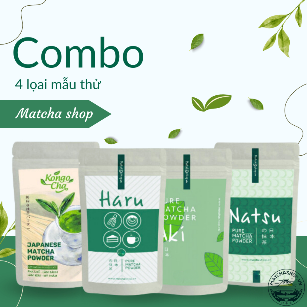 COMBO 4 Loại Matcha Nhật Nguyên Chất Haru - Aki - Natsu - Kongocha ...
