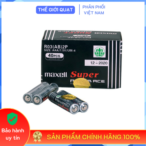 [HỎA TỐC] Hộp 40 viên pin AAA Maxell Super Power Ace Black 1.5V - Hàng chính hãng | Shopee Việt Nam