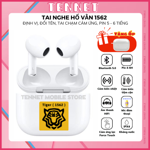 Tai Nghe Bluetooth Hổ Vằn 1562 Bản 3, Đầy Đủ Tính Năng, Định Vị Đổi Tên, Pin 8 Tiếng, Tặng Ốp ...