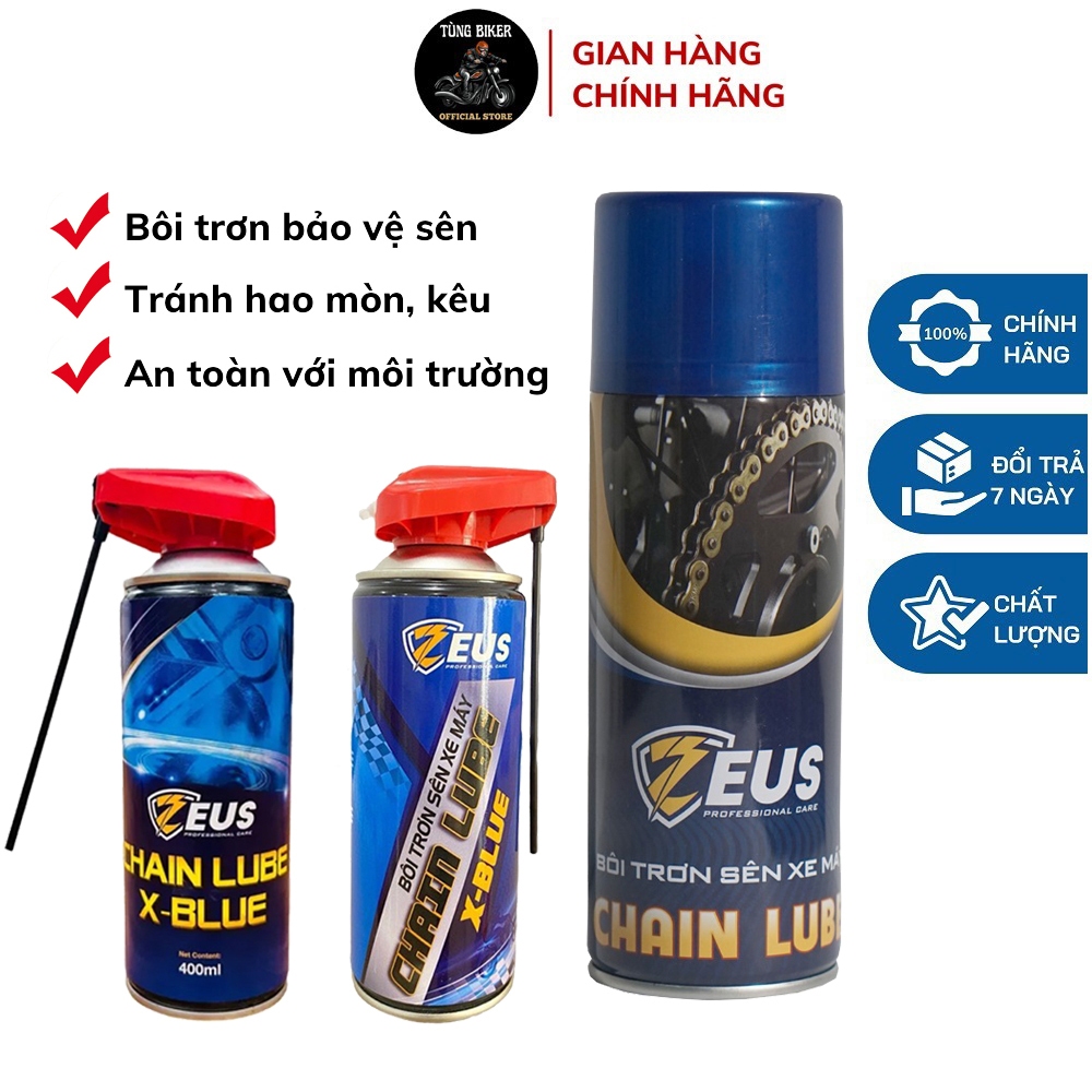 Dầu Bôi Trơn Dưỡng Sên ZEUS Chain Lube, Chống Văng Mỡ Bò Mới 400ml (3 ...