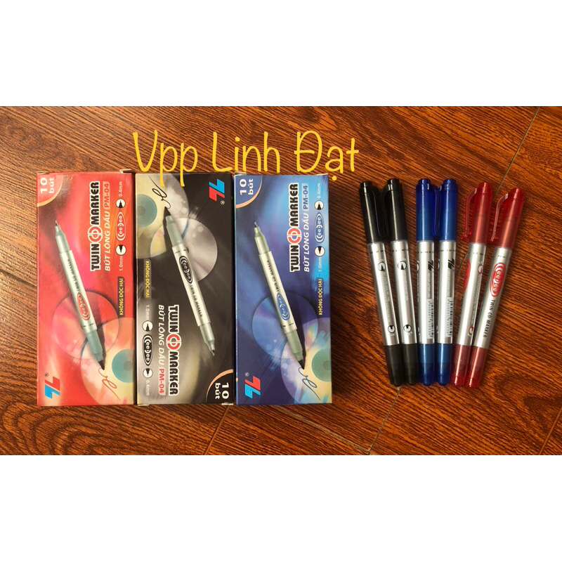 Bút lông dầu hai đầu PM04, dạ kính PM04 loại rẻ, bút lông bút dạ kính ...