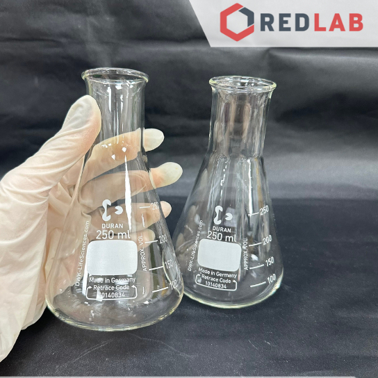 Bình tam giác cổ hẹp DURAN Class A 50 100 150 200 250 300 500 800 1000 ml, Narrow neck ...