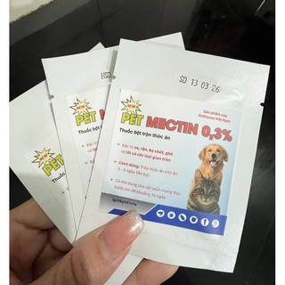 com bo 5 gói Petmectin diệt sạch Ve Bọ Rận chó mèo | Shopee Việt Nam