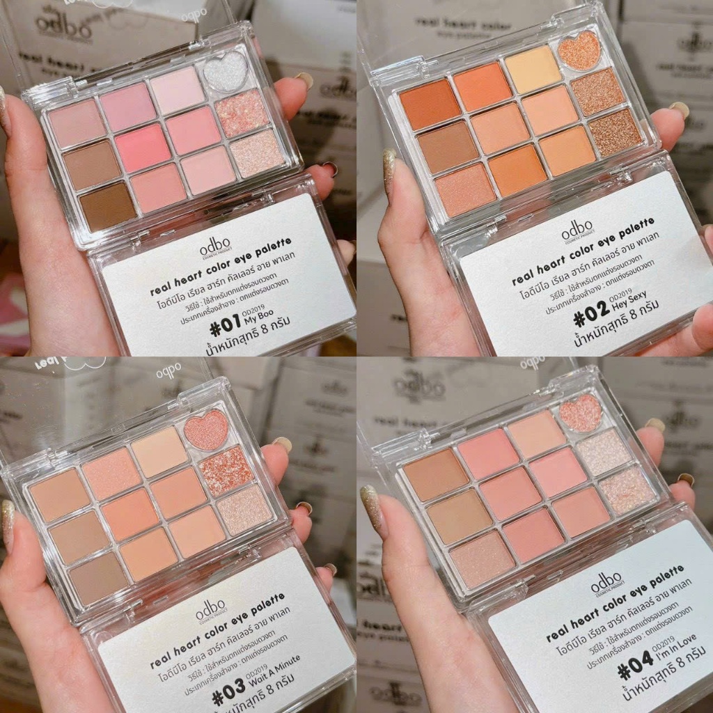Bảng Phấn Mắt Odbo Real Heart Color Eye Palette 4 tone màu Thái Lan | Shopee Việt Nam