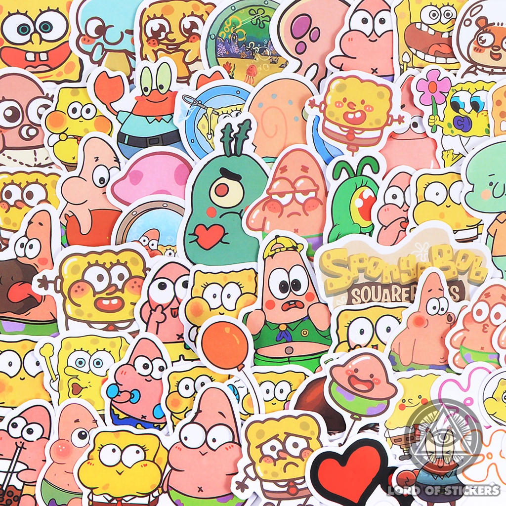Set 50 Miếng Dán Sticker SpongeBob Patrick Star Hoạt Hình Cute Chống ...