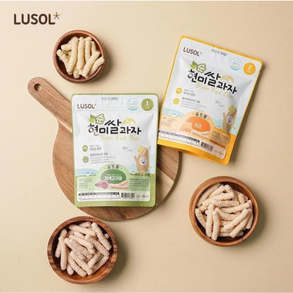 Bánh gạo lứt hữu cơ Lusol Nhập Khẩu Hàn Quốc bổ sung lợi khuẩn cho bé ...