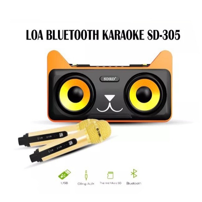 Loa Bluetooth Karaoke SDRD SD-305, Kèm 02 Mic Không Dây Hát Song Ca Cực Hay Bảo Hành 12 Tháng ...