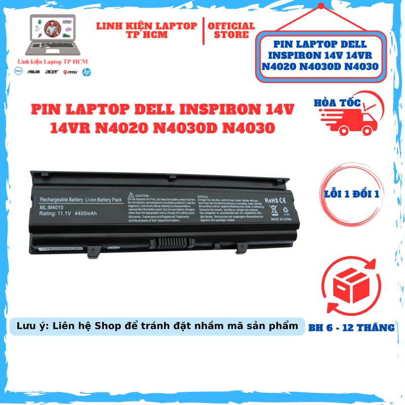 Pin laptop Dell Inspiron 14V 14VR N4020 N4030D N4030 - 6 CELL - BẢO ...