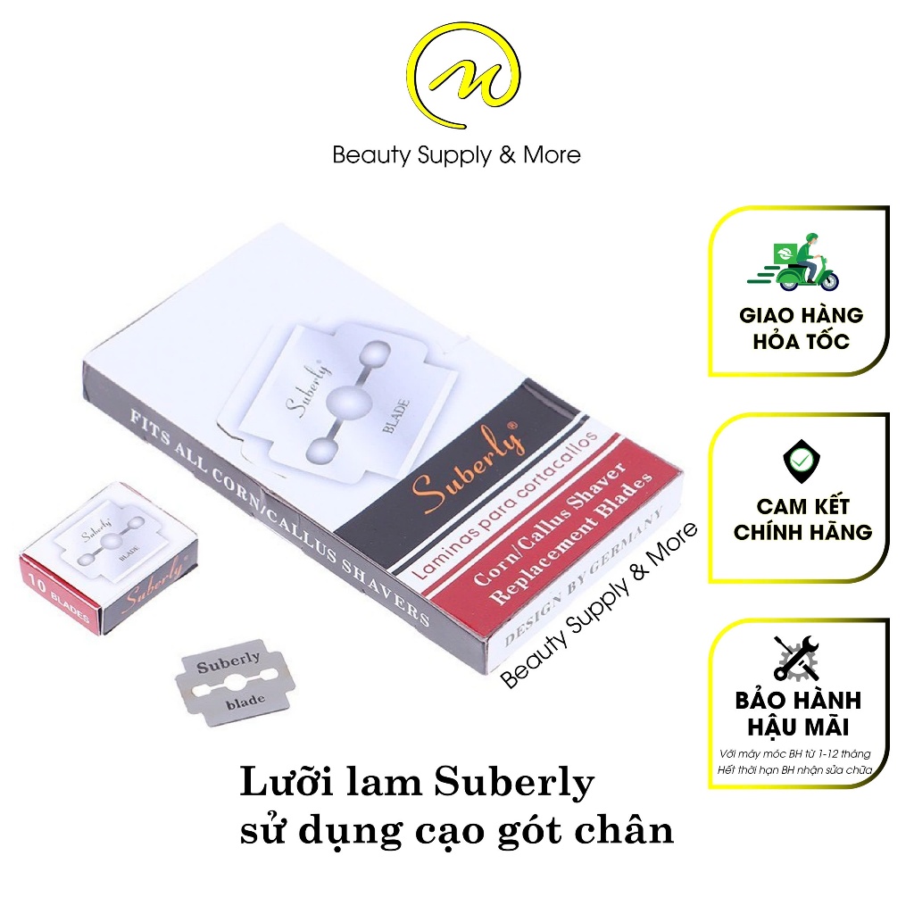 Lưỡi lam SUBERLY dùng cho dao cạo gót chân (Hộp 10 lưỡi)- Hàng chuẩn ...