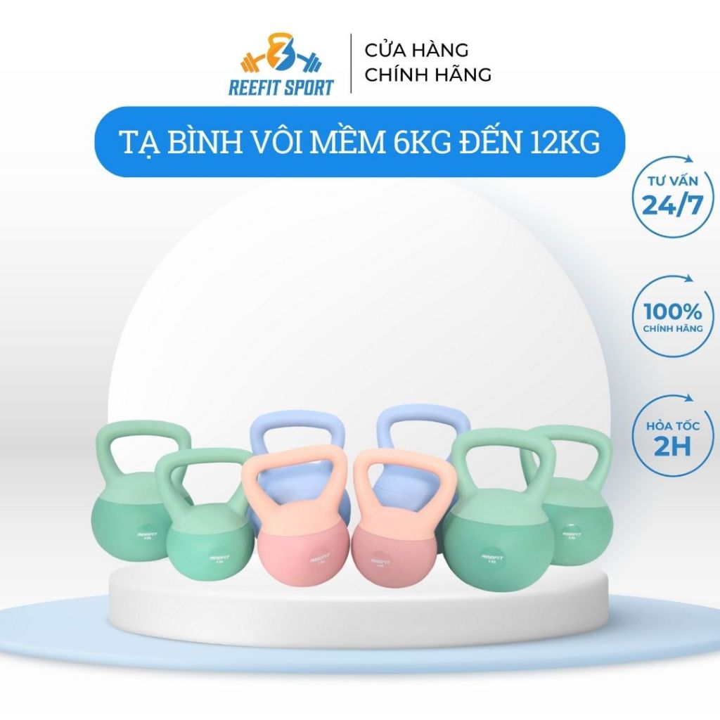Tạ bình vôi Reefit Sport bằng thép bọc cao su mềm thế hệ mới 6kg - 12kg màu pastel | Shopee Việt Nam
