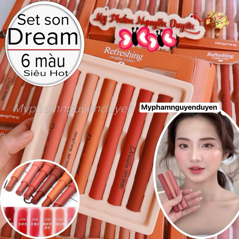 Set Son Thỏi 6 Cây Dream Heng Fang Siêu Lì Mịn Môi Cực Hot ...
