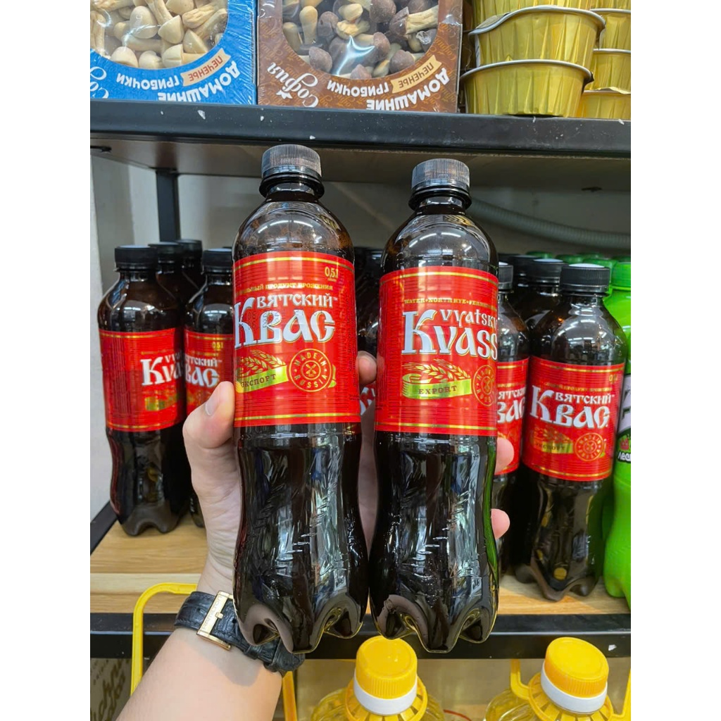 Nước uống Kvass Nga 0.5L - Nước uông lên men từ lúa mạch Nga | Shopee ...
