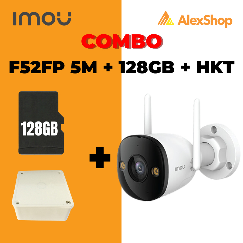 [COMBO-5M] Camera Imou F52FP (5M) + Thẻ Nhớ 128Gb + HKT- Camera Ngoài ...