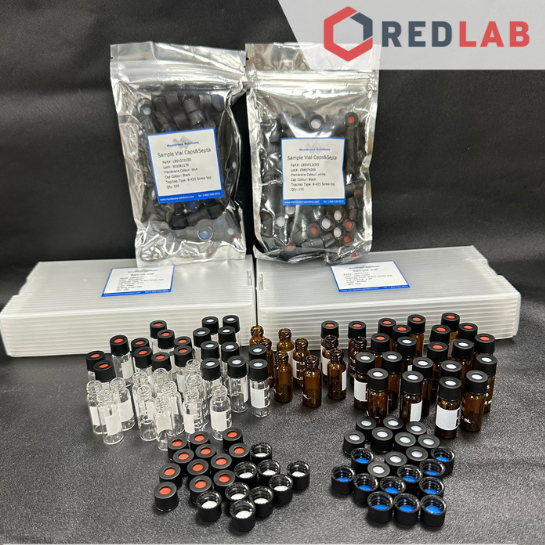 Lọ đựng mẫu sắc ký vial 2ml 8-425 MEMBRANE SOLUTIONS trắng / nâu, Nắp vặn đen có lỗ / septa xẻ ...