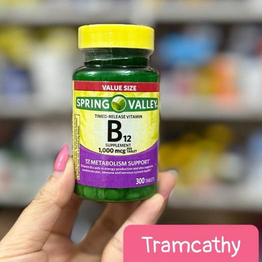 Viên vitamin B12 1000 mcg Spring valley 300 viên | Shopee Việt Nam