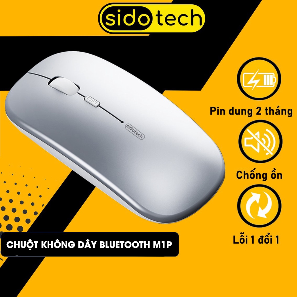 Chuột máy tính bluetooth không dây SIDOTECH INPHIC M1P tắt tiếng chống ồn pin sạc lần laptop ...