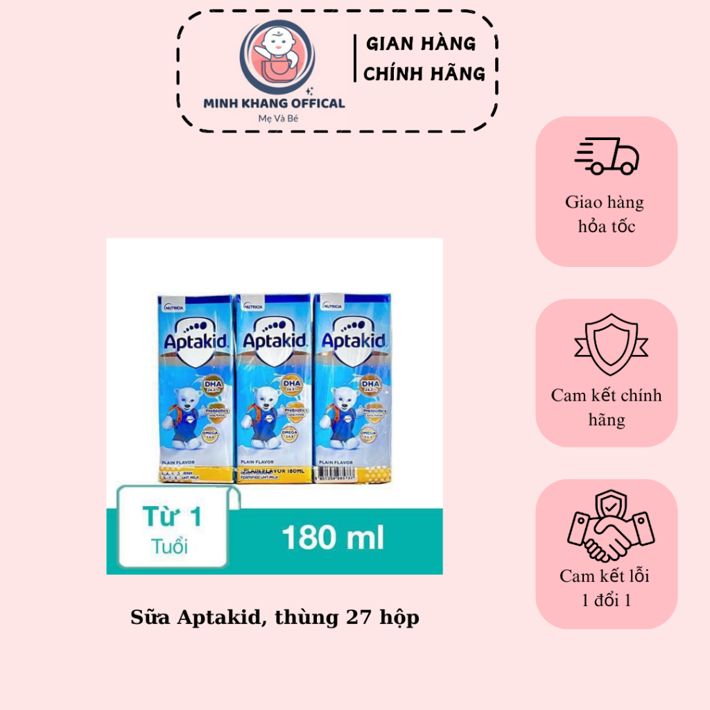 [Tem phụ chính hãng] Sữa Aptakid Pha Sẵn 180ml [ Thùng x 27 hộp] [date 02/2025] | Shopee Việt Nam