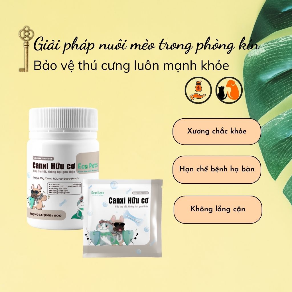Bột Canxi hữu cơ ECOPETS tăng đề kháng bổ sung canxi chó mèo bầu giúp ...