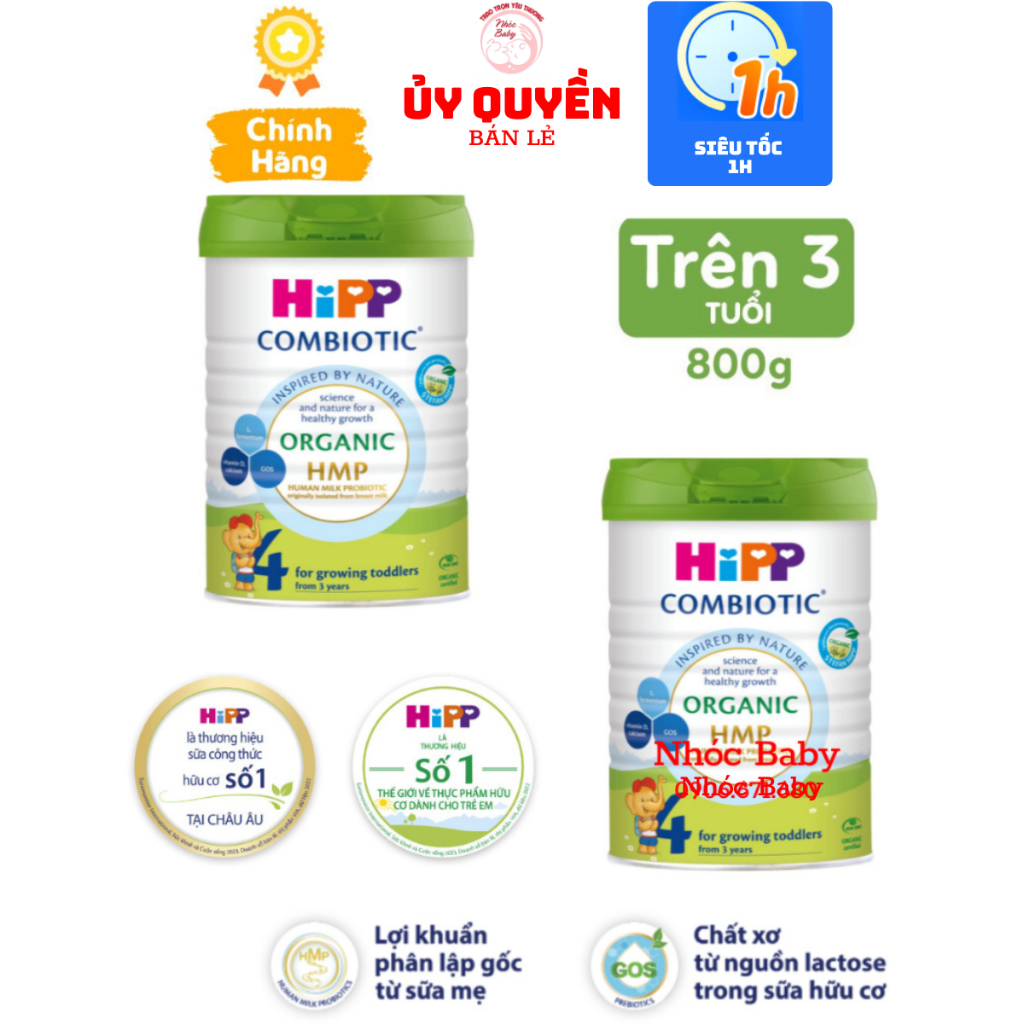 Combo 2 lon Sữa HiPP 4 Organic Combiotic Lon 800g sữa bột công thức bổ ...