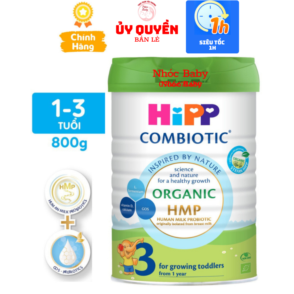 Sữa HiPP 3 Organic Combiotic 800g hỗ trợ tiêu hóa và tăng chiều cao Date 2025 - 1 Đổi 1 Nếu Lỗi ...