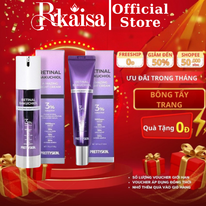 Retinol Pretty Skin, Kem dưỡng ban đêm Retinal Bakuchiol A-Mazing phục ...