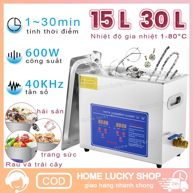 Máy rung siêu âm 2L/6L/15L/30L,máy rửa kính sóng âm,máy rửa rau củ quả siêu âm-Bảo hành 3 năm ...