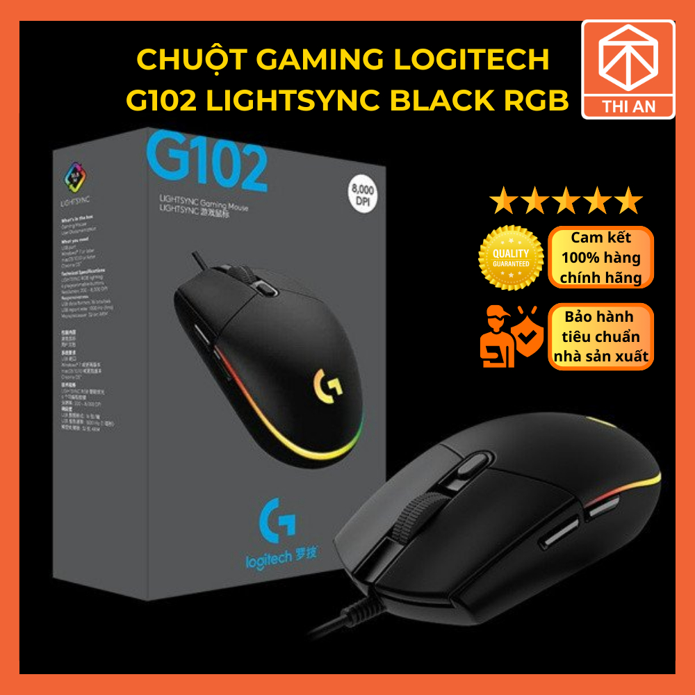 Chuột Gaming có dây LOGITECH G102 Gen 2 LightSync Black RGB - Bảo hành - Chính hãng | Shopee ...
