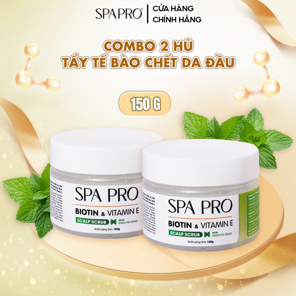 Combo 2 Hủ Tẩy Tế Bào Chết Da Dầu 150G Vitamin E & Biotin SPAPRO Sạch Da Đầu Phồng Tóc | Shopee ...