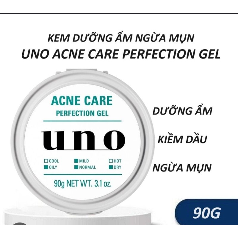 Gel Dưỡng Ẩm Uno Acne Care Ngừa Mụn Hoàn Hảo Cho Nam Giới UNO Acne Care Perfection Gel 90g ...
