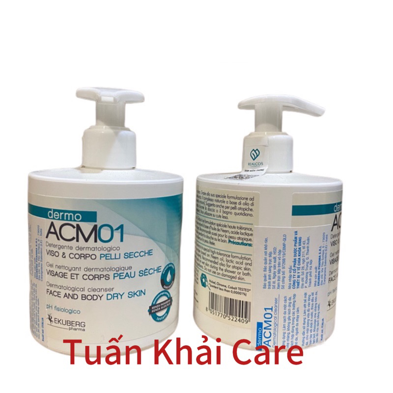DERMO ACM01 - Sữa rửa mặt và thân thể dành cho làn da mỏng manh, nhạy ...