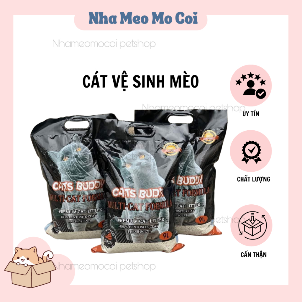 Cát vệ sinh cho mèo BUDDY 9L Siêu Vón Siêu Tiết Kiệm | Shopee Việt Nam